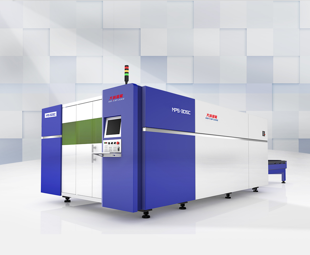 Fiber laser cutting machine for sheet metal, with interactive worktable